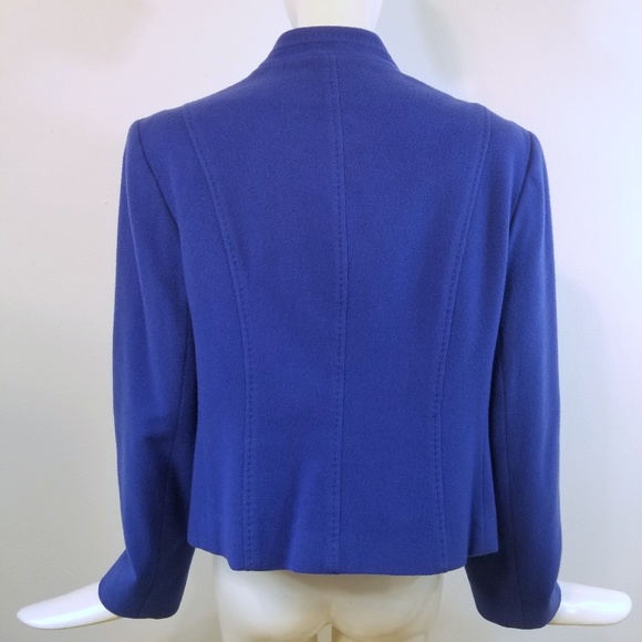 louben | Jackets & Coats | Louben Cobalt Blue Wool Blend Fleece Sweater ...